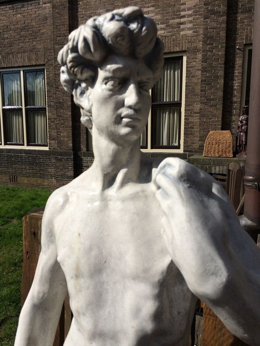 Groot beeld vol steen van de Bijbelse figuur David. - HANDGEMAAKT.EU